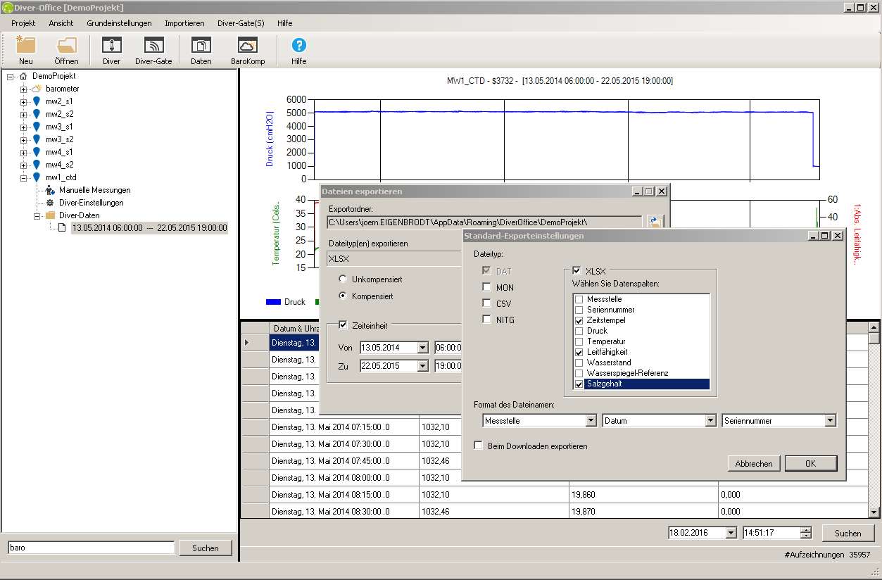 Hydrosens für Wasser, Boden und Luft: Diver-Office