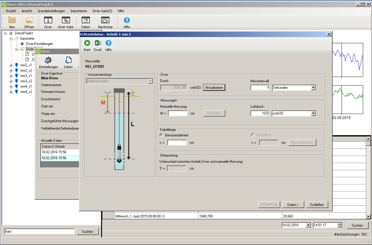Hydrosens für Wasser, Boden und Luft: Diver-Office